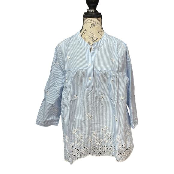 Hayden | Tops | Hayden Los Angeles Size Large Cotton Blue White Striped ...